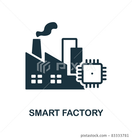 Smart Factory icon. Monochrome sign from... - Stock Illustration ...