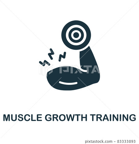 Muscle Growth Training icon. Monochrome sign... - Stock Illustration ...