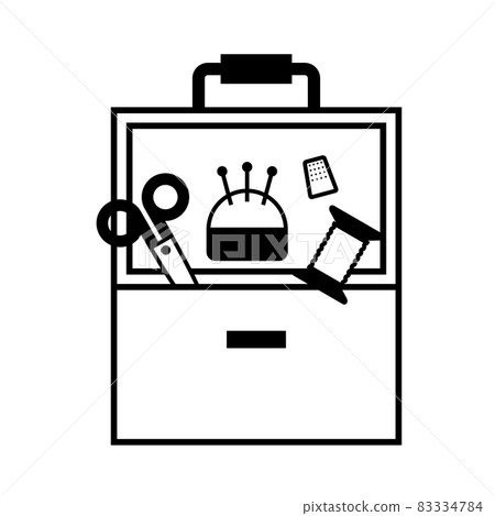 Illustration of sewing tool box and sewing set - Stock Illustration ...