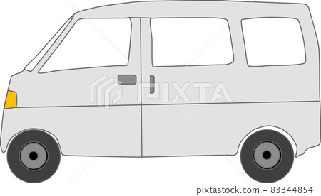 Gray one-box car - Stock Illustration [83344854] - PIXTA