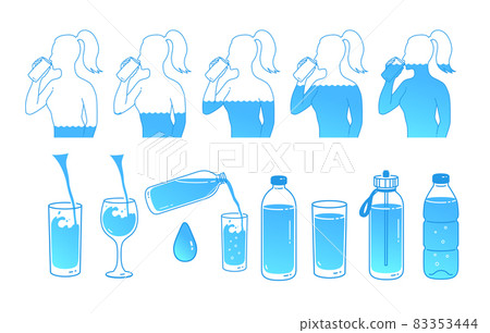 Vector set of water balance illustrations - Stock Illustration ...