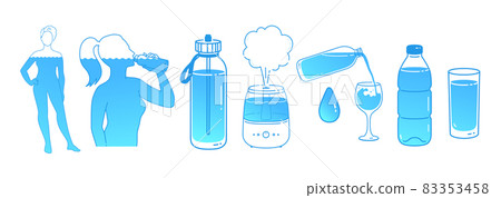 Vector set of water balance illustrations - Stock Illustration ...