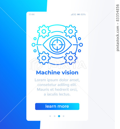 Machine vision banner with a linear icon - Stock Illustration [83354856 ...