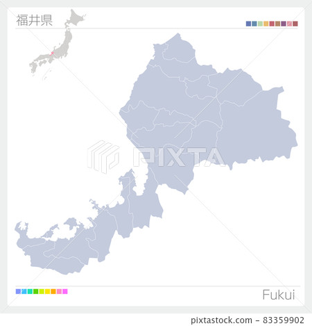 Map of Fukui Prefecture ・ Fukui - Stock Illustration [83359902] - PIXTA
