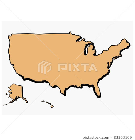 Doodle freehand drawing of united states of... - Stock Illustration ...