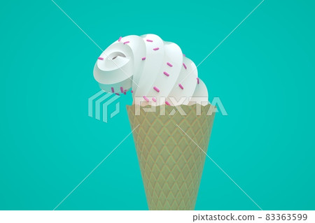 3D ice cream object with a whipped curly end in... - Stock Illustration ...