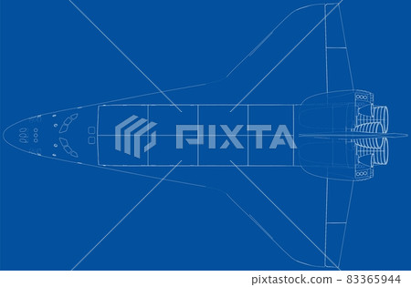 Space shuttle. Vector rendering of 3d - Stock Illustration [83365944 ...