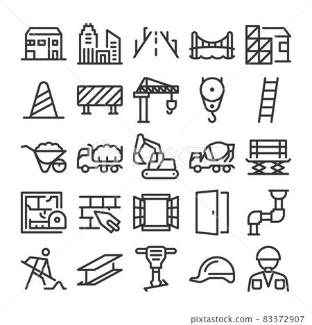 Construction work icon set - Stock Illustration [83372907] - PIXTA