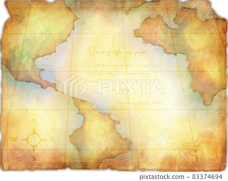 Antique map processed from plain recycled paper... - Stock Illustration ...