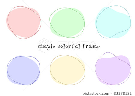 Cute hand-painted pastel-colored round frame - Stock Illustration ...
