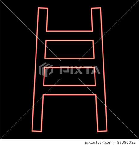 Neon ladder red color vector illustration flat... - Stock Illustration ...