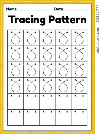 Tracing pattern loop lines worksheet for... - Stock Illustration ...