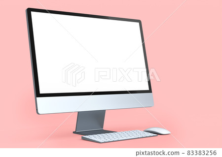 Realistic grey computer screen display with... - Stock Illustration ...