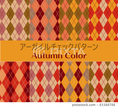 Argyle check pattern autumn color - Stock Illustration [83388788] - PIXTA