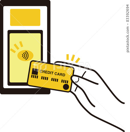 Cashless payment Credit card Touch payment... - Stock Illustration ...