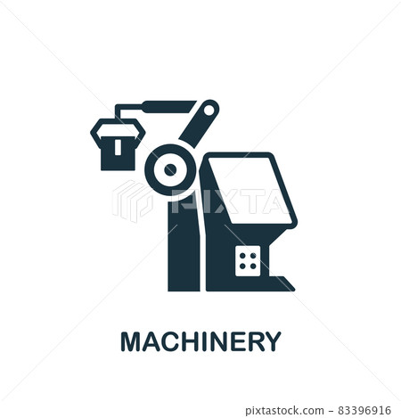 Machinery icon. Monochrome sign from... - Stock Illustration [83396916 ...