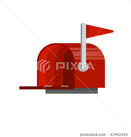 Open Red mailbox. Mail and message. Cartoon... - Stock Illustration ...