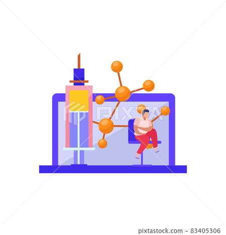 Vaccine Formula Flat Composition-插圖素材 [83405306] - PIXTA圖庫