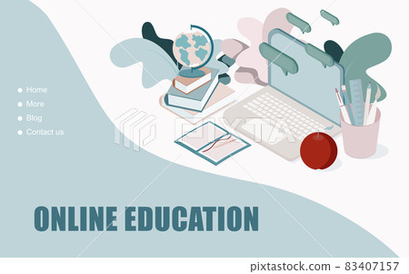 3D rendering illustration of Online education...-插圖素材 [83407157] - PIXTA圖庫