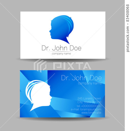 Vector Visit Card Human Head Modern logo...-插圖素材 [83408068] - PIXTA圖庫