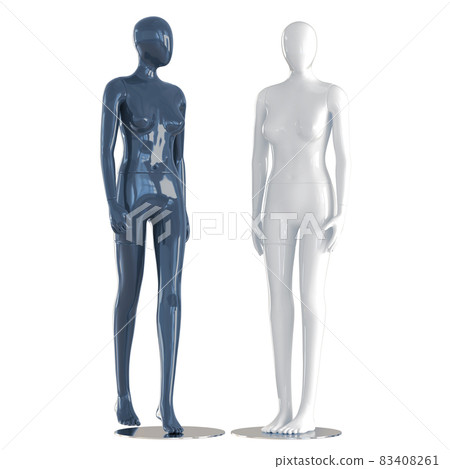 Two female faceless blue and white mannequins... - Stock Illustration ...