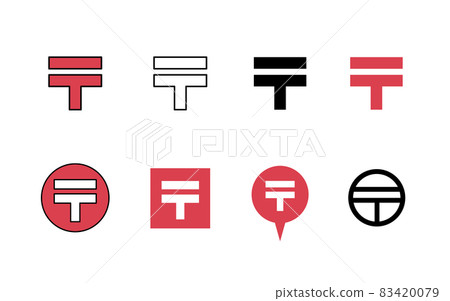 Post mark post office symbol icon set - Stock Illustration [83420079 ...