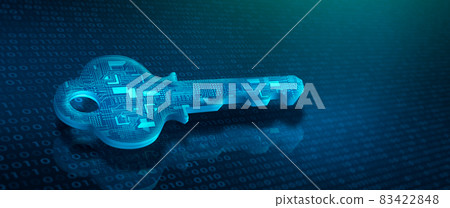 Digital key in technology background. Security... - Stock Illustration ...