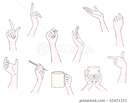 Female hand illustration set ① - Stock Illustration [83423151] - PIXTA