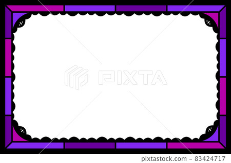 Stained glass frame horizontal position purple - Stock Illustration ...