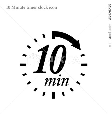 Simple 10 minute timer clock icon - Stock Illustration [83426235] - PIXTA