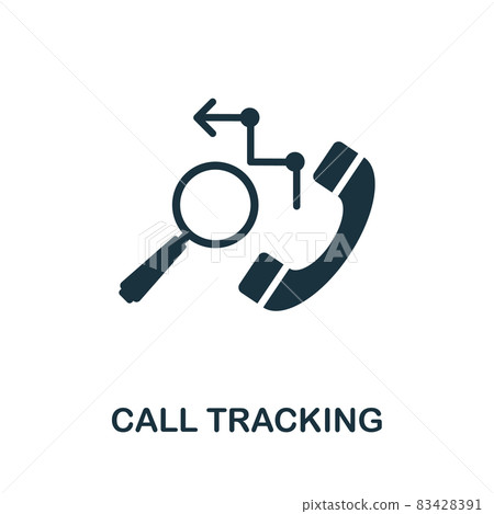 Call Tracking icon. Monochrome sign from... - Stock Illustration ...