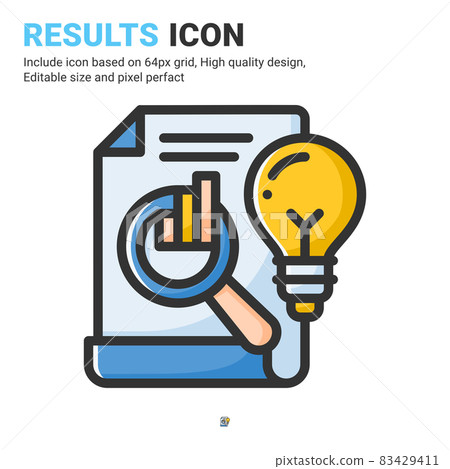 Results icon vector with outline color style... - Stock Illustration ...