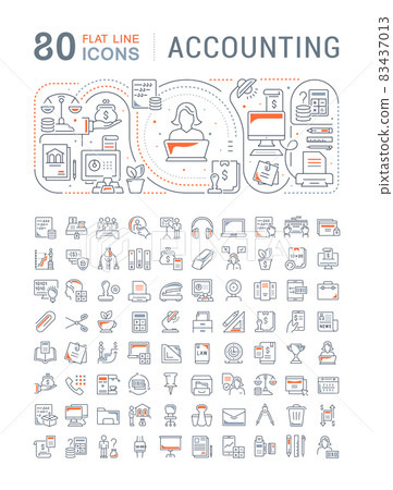 Set Vector Line Icons of Accounting. - Stock Illustration [83437013 ...