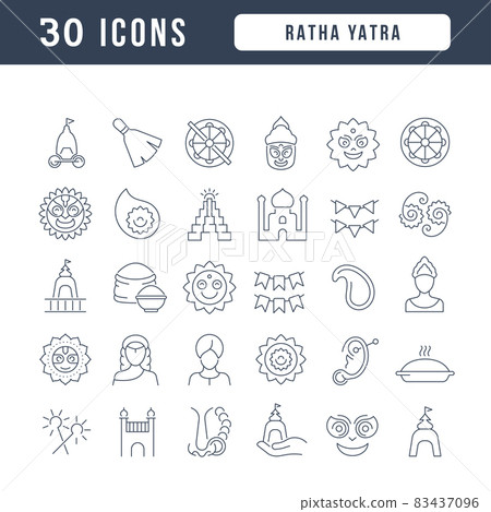 Vector Line Icons of Ratha Yatra-插圖素材 [83437096] - PIXTA圖庫