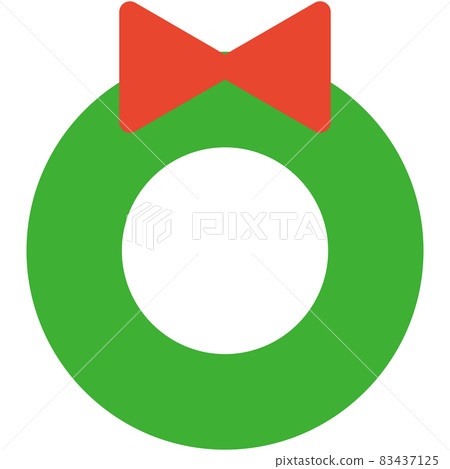 Simple Christmas wreath icon - Stock Illustration [83437125] - PIXTA