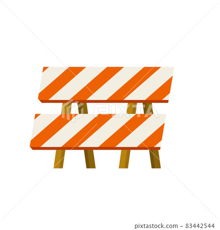 Road works. Forbidding sign and barrier....-插圖素材 [83442544] - PIXTA圖庫