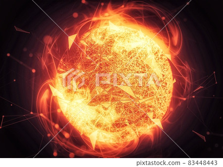 Illustration of a burning fire sphere - Stock Illustration [83448443 ...