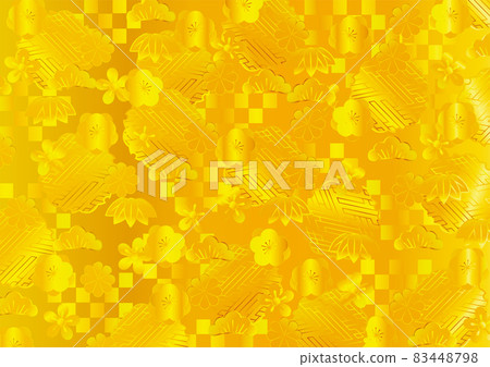 Golden beautiful Japanese pattern background... - Stock Illustration ...