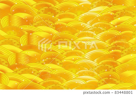 Golden beautiful Japanese pattern background... - Stock Illustration ...