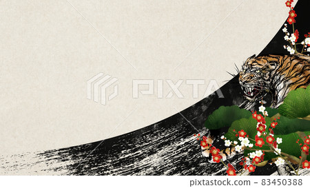 Japanese style tiger background - Stock Illustration [83450388] - PIXTA