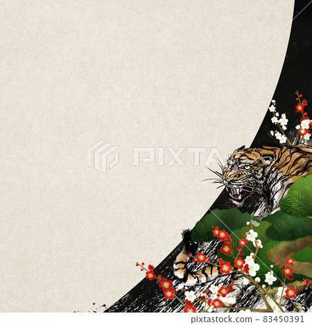 Japanese style tiger background - Stock Illustration [83450391] - PIXTA