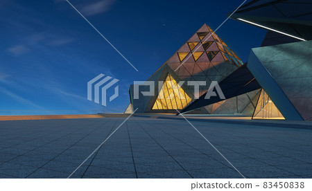 Contemporary triangle shape design building... - Stock Illustration ...