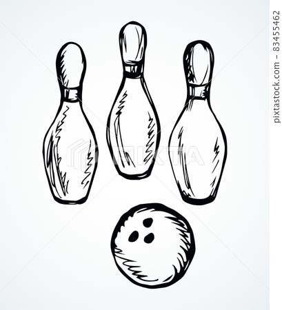 Game pins and ball. Vector drawing - Stock Illustration [83455462] - PIXTA