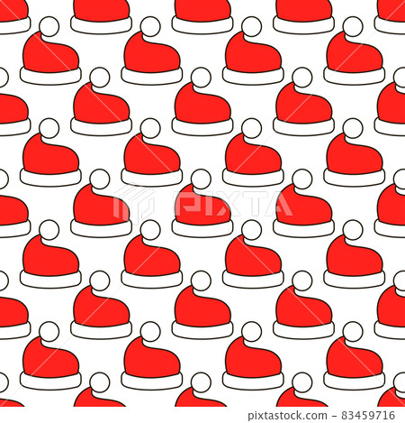 Christmas Santa Claus hat art seamless pattern - Stock Illustration ...