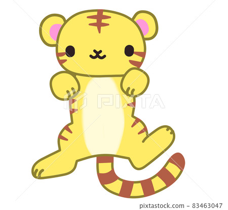 Cute illustration of a hanging tiger - Stock Illustration [83463047 ...