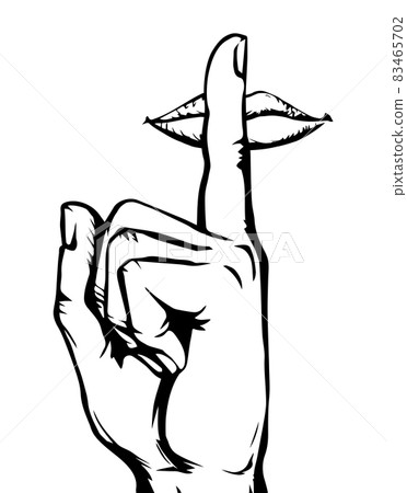 The finger shows quietly. Vector drawing - Stock Illustration [83465702 ...