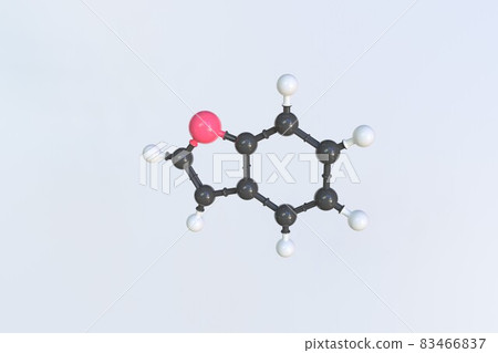 Benzofuran molecule. Isolated molecular model.... - Stock Illustration ...
