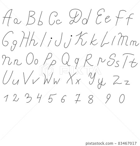 Original written Latin script and numbers. - Stock Illustration ...