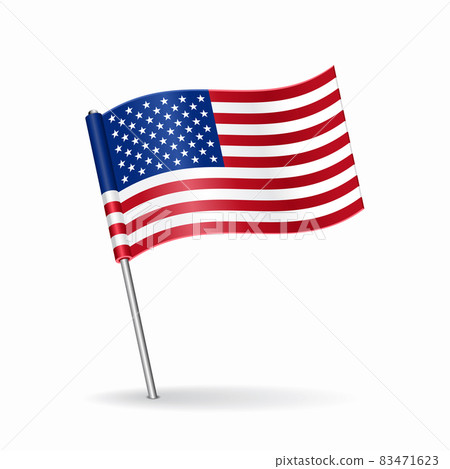 American flag map pointer layout. Vector... - Stock Illustration ...