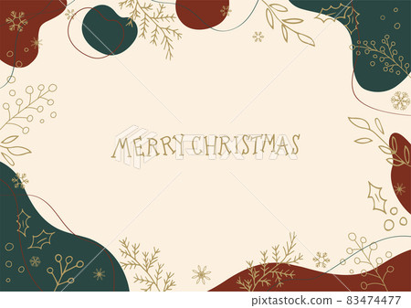 Handmade leaves Christmas background - Stock Illustration [83474477 ...